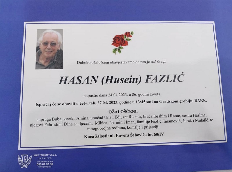 Ukop Hasana Fazlića u četvrtak - RTV SLON
